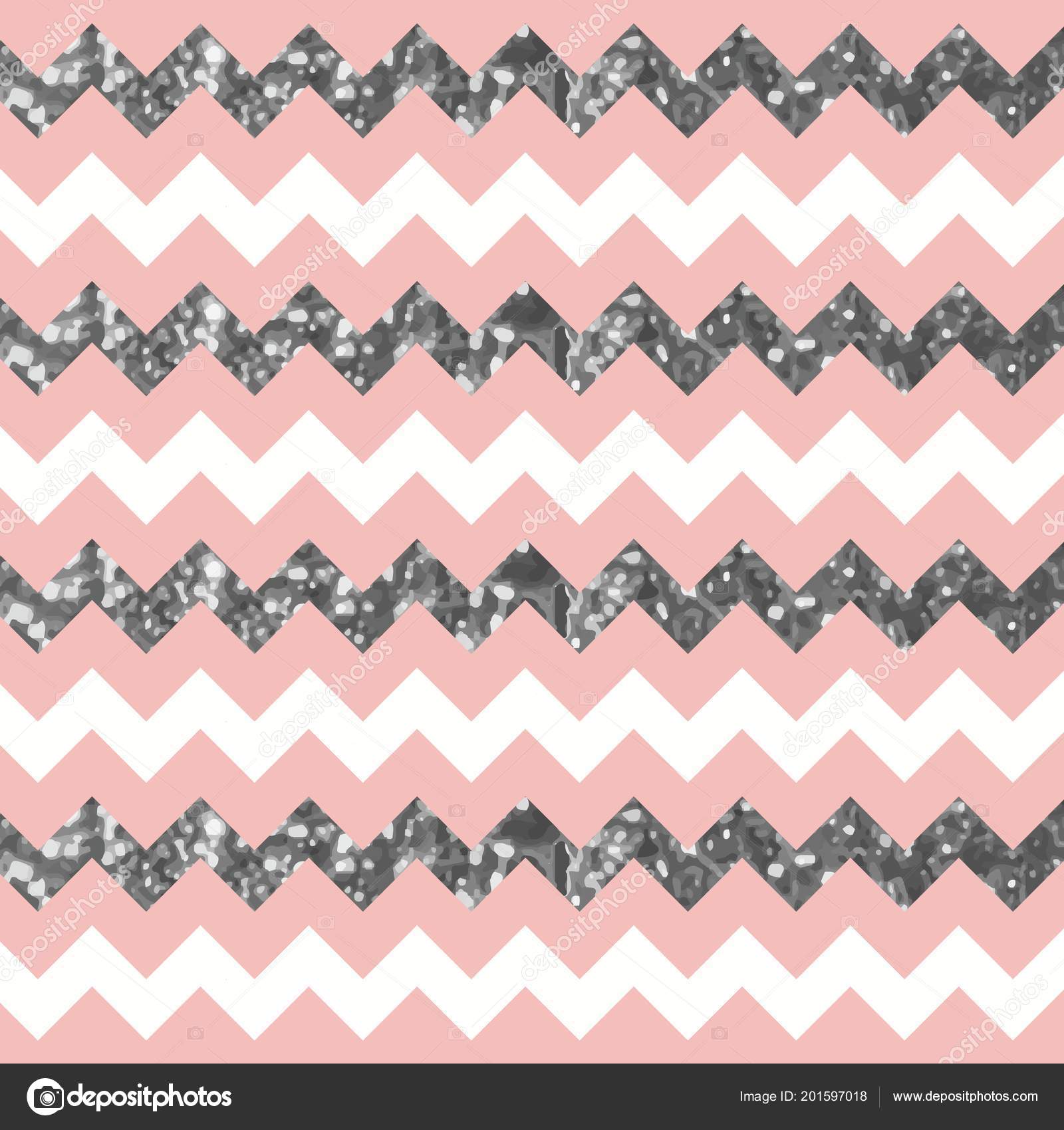 Silver Glitter Chevron Background