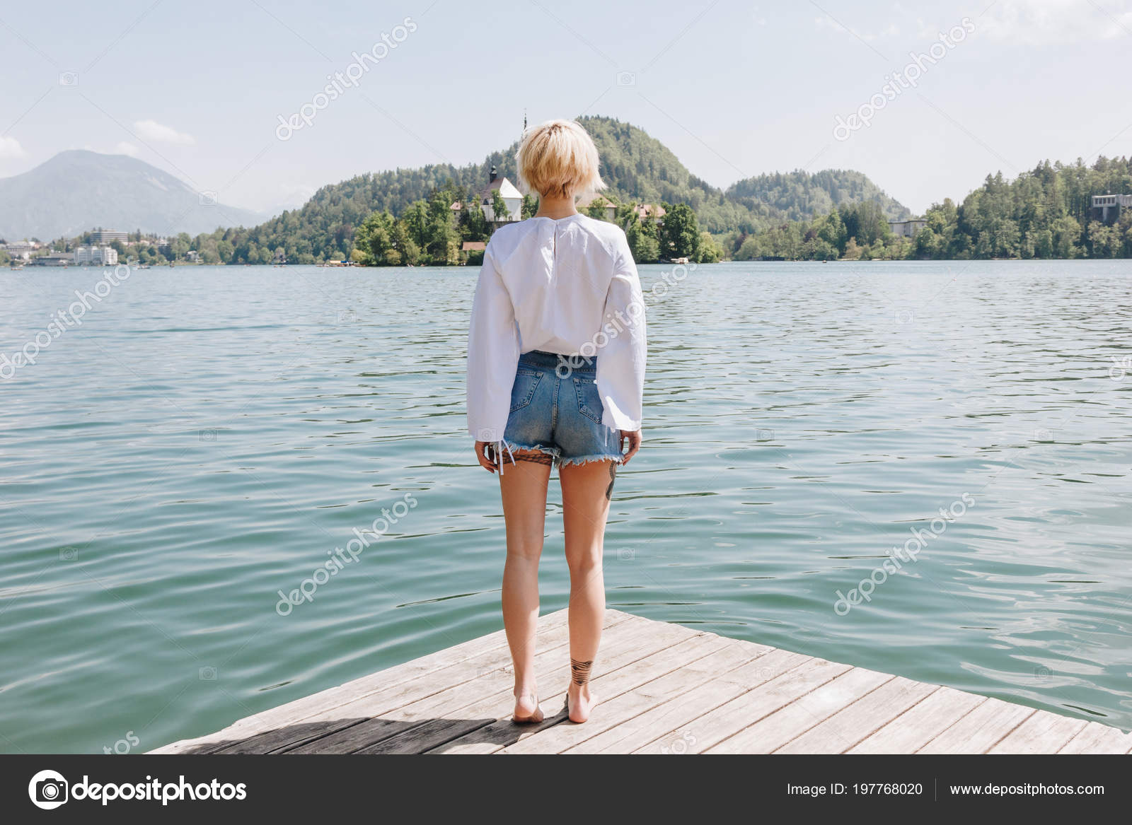 Woman Standing Up Back