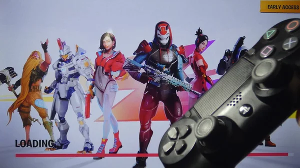 Fortnight Video Games Play Close Footage Man Plays Popular Game – Stock ...