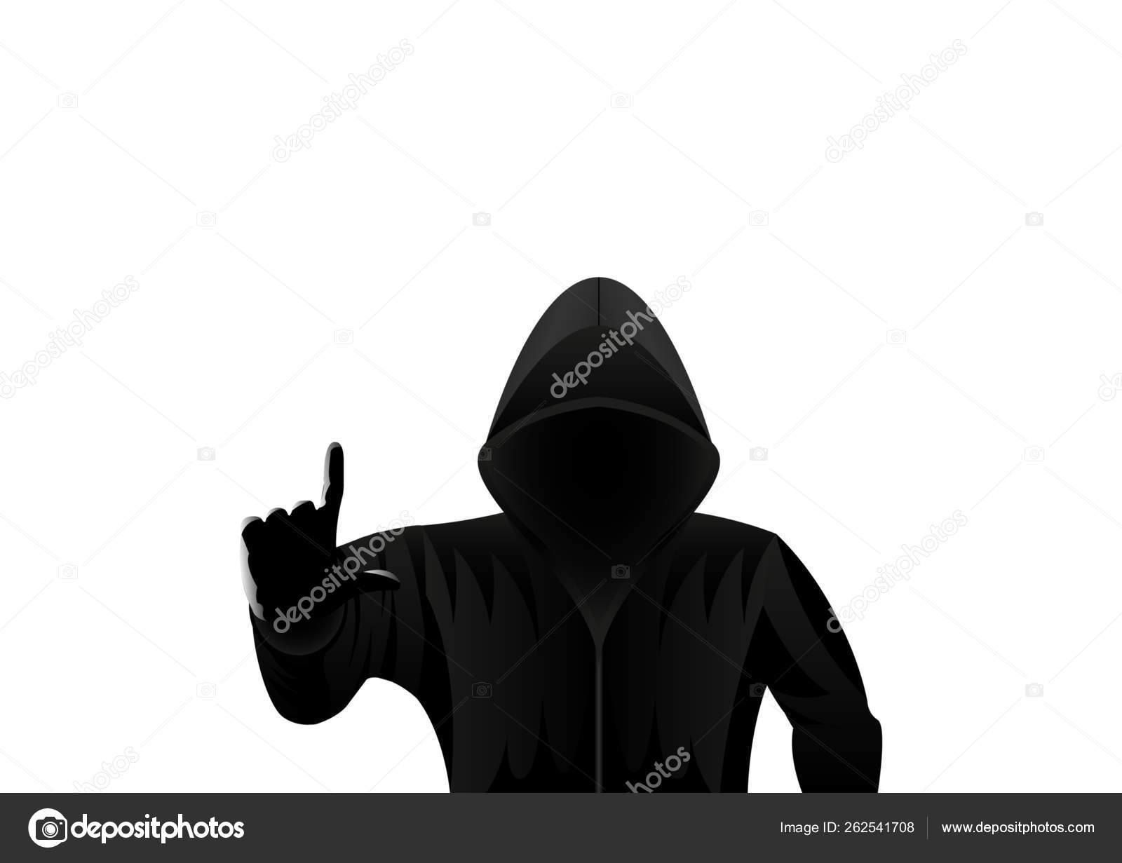 Hooded man, hacker isolated on a white background Stock Vector Image by ...