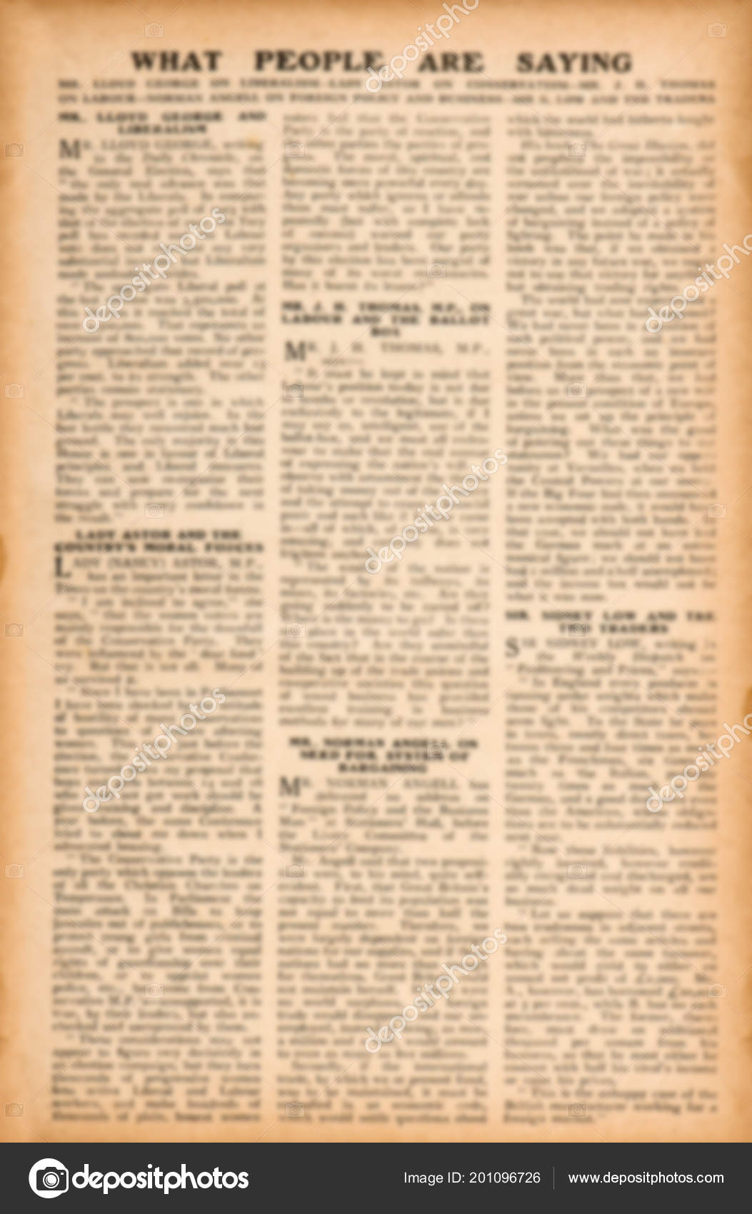 Old Grunge Unreadable Newspaper Page Blurred Paper Background — Stock ...