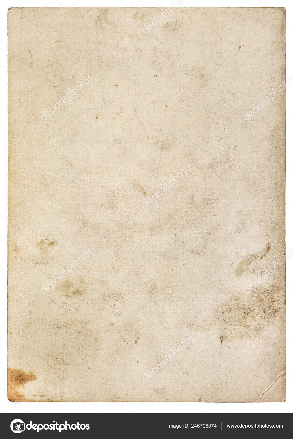 Used Paper Sheet Isolated White Background Worn Cardboard Texture ...