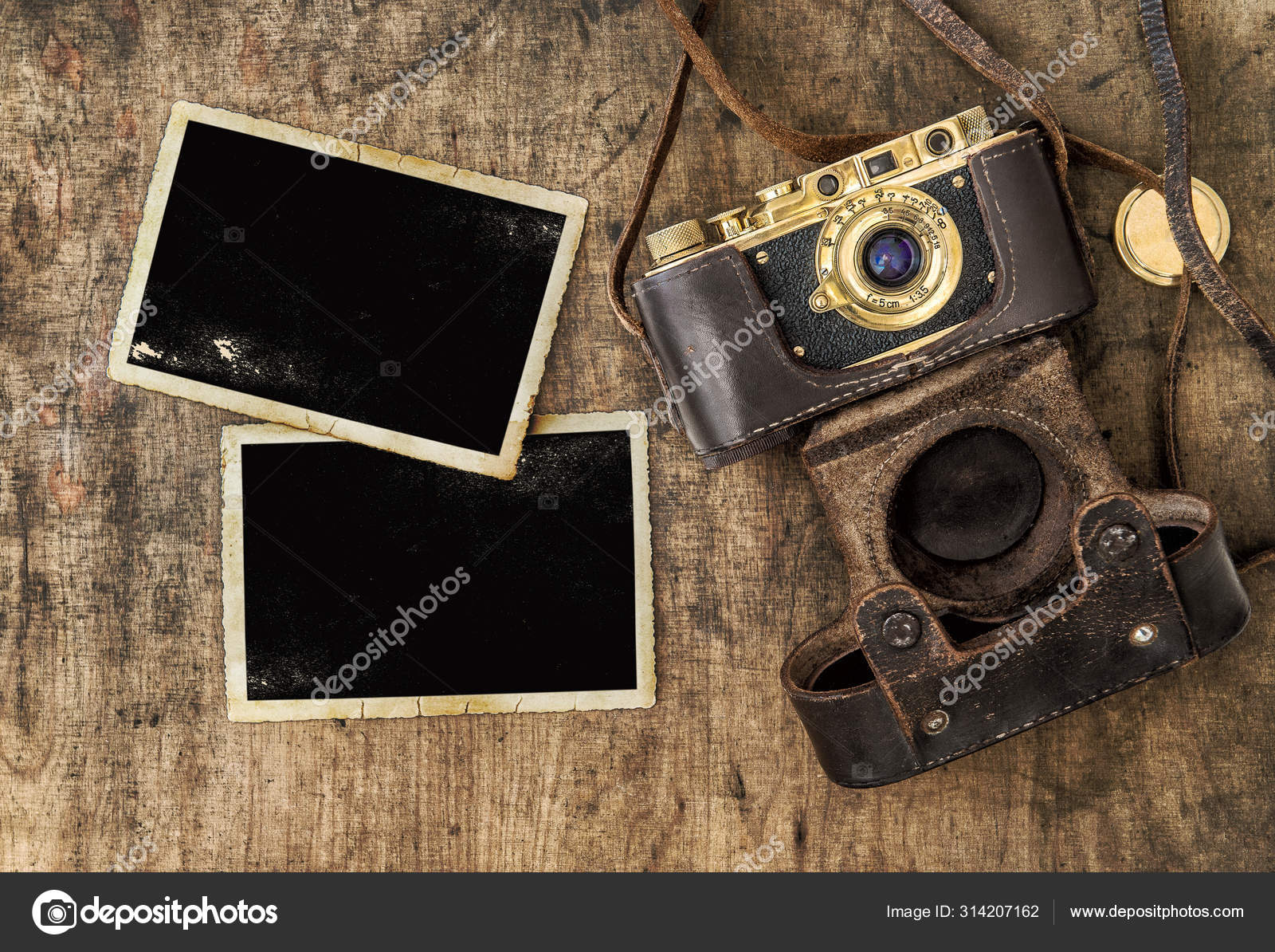 Antigue film camera photo frames Vintage still life Stock Photo by ...