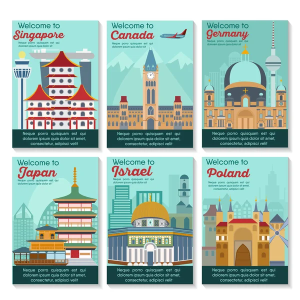 Travel destinations card. — Stock Vector © kololo15 #205460376