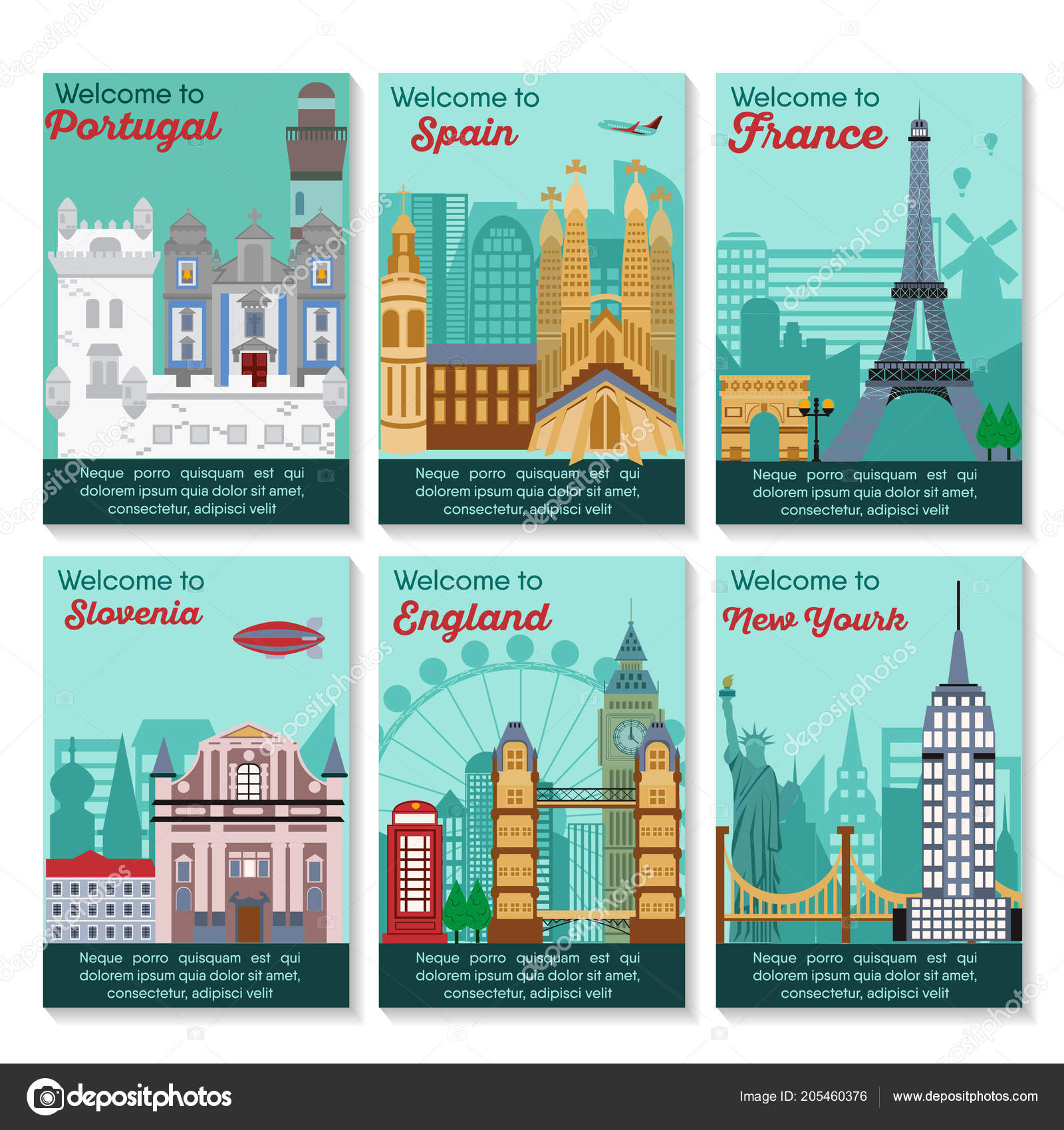 Travel destinations card. — Stock Vector © kololo15 #205460376