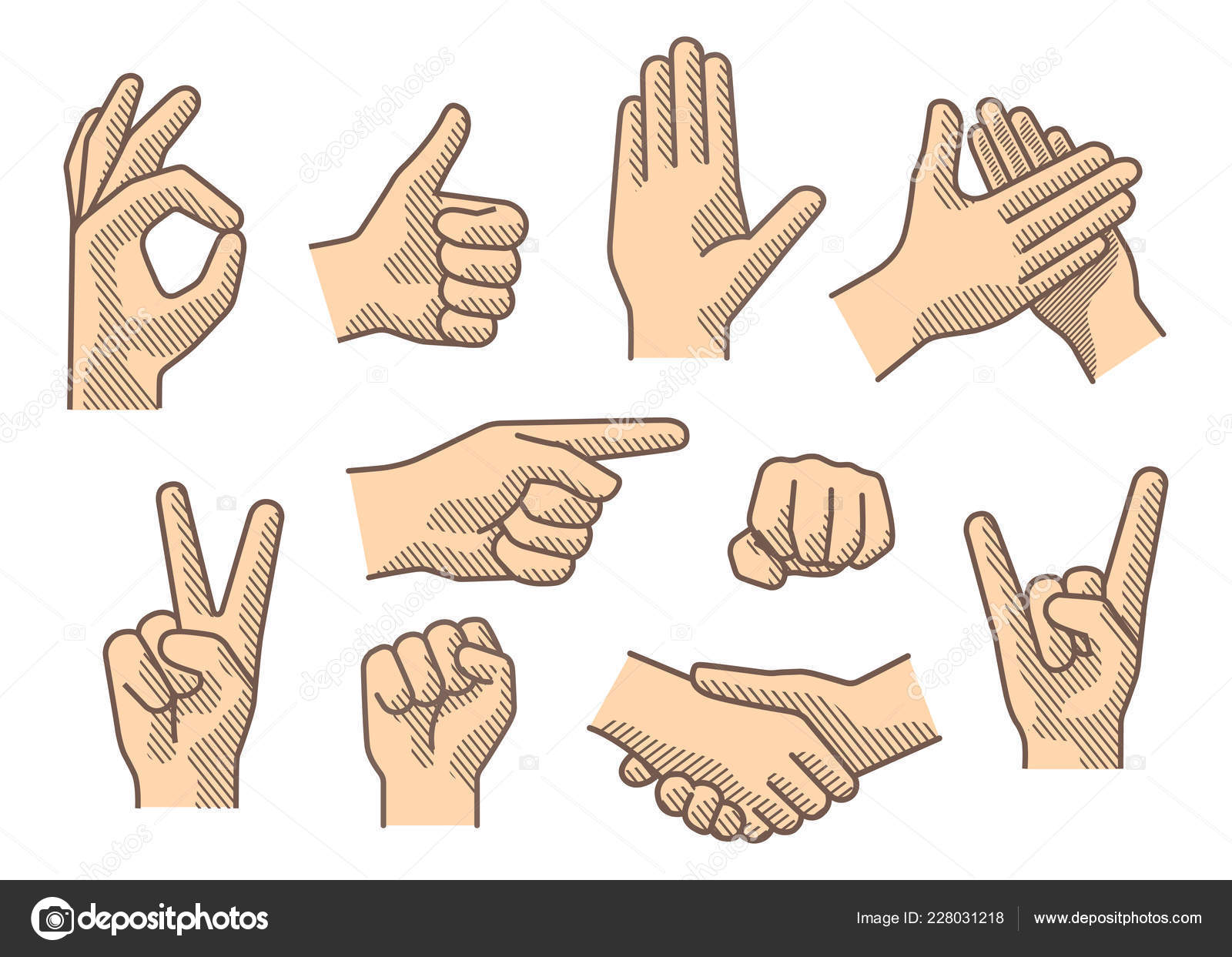 Dessin signe de la main Vecteur par ©3epkalo 228031218