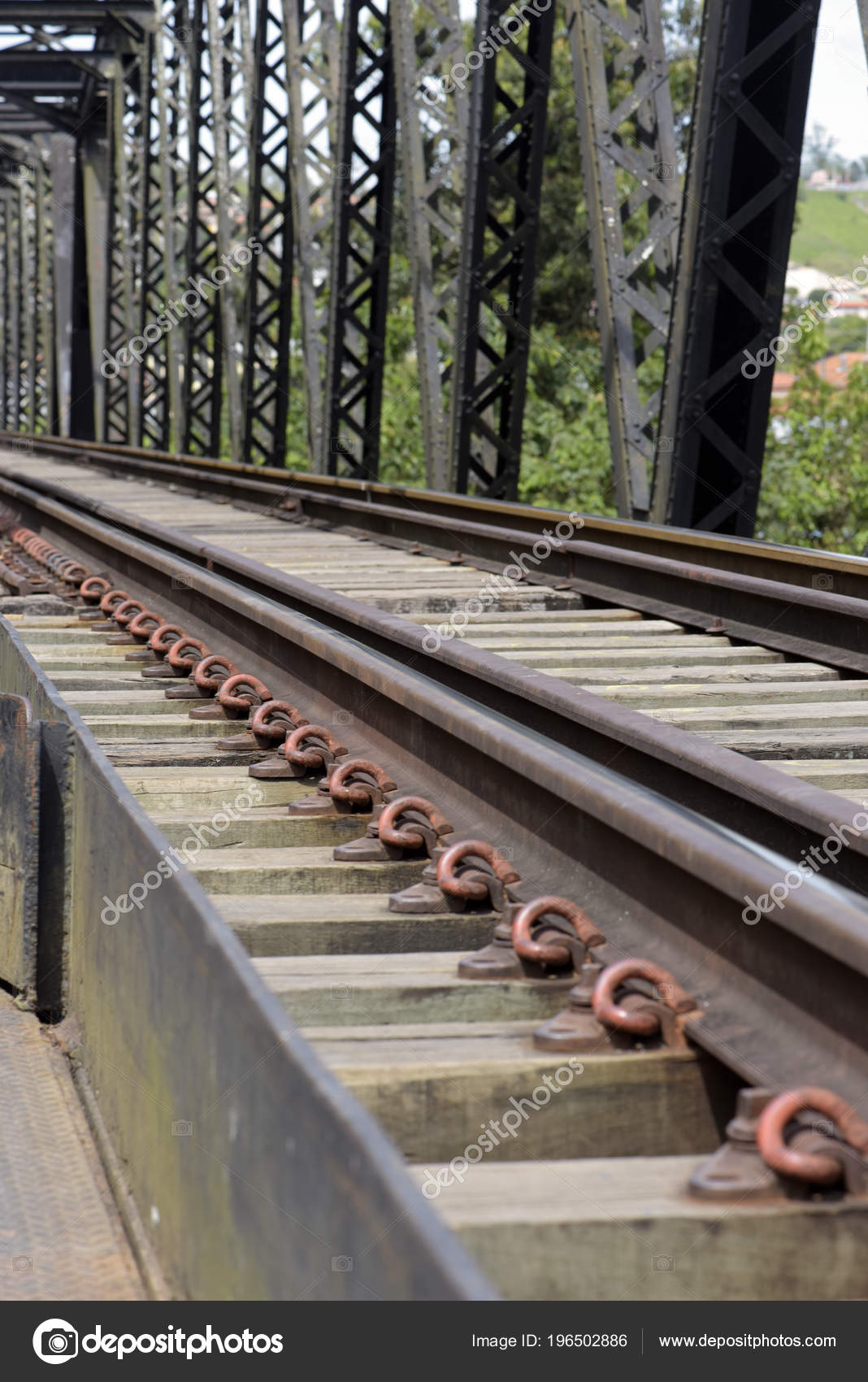 Old Railway Bridge Iron Trellis Countryside Sao Paulo State Brazil ...