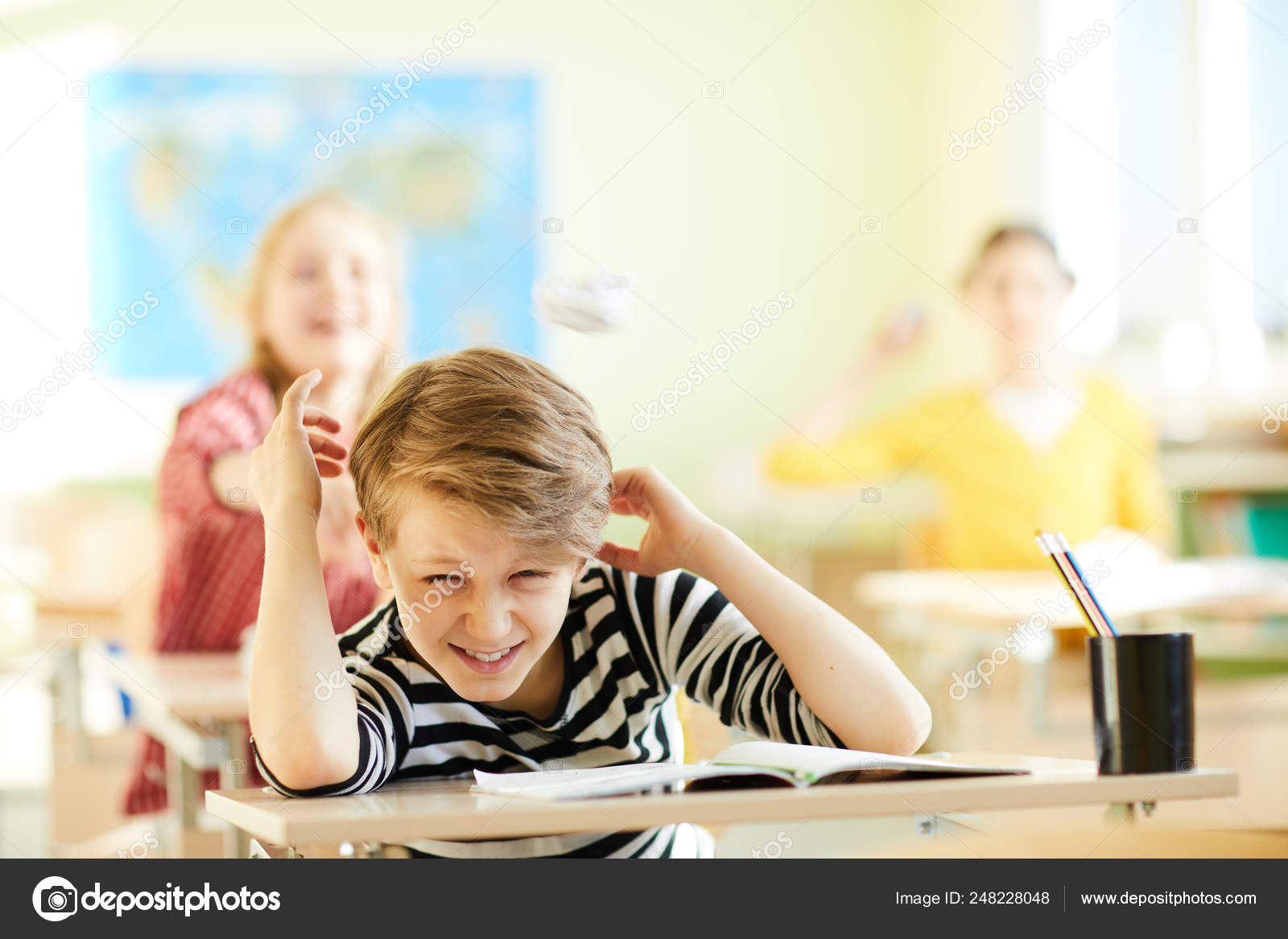 Student Throwing Desk