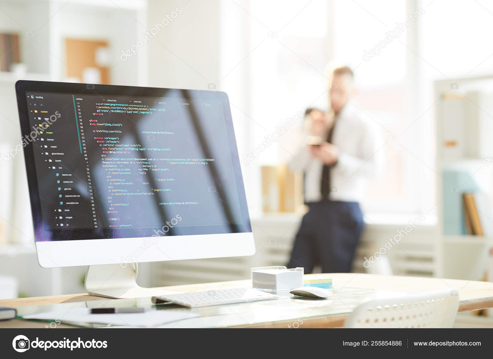 Computer Monitor Digital Data Screen Office Supplies Desk Man ...