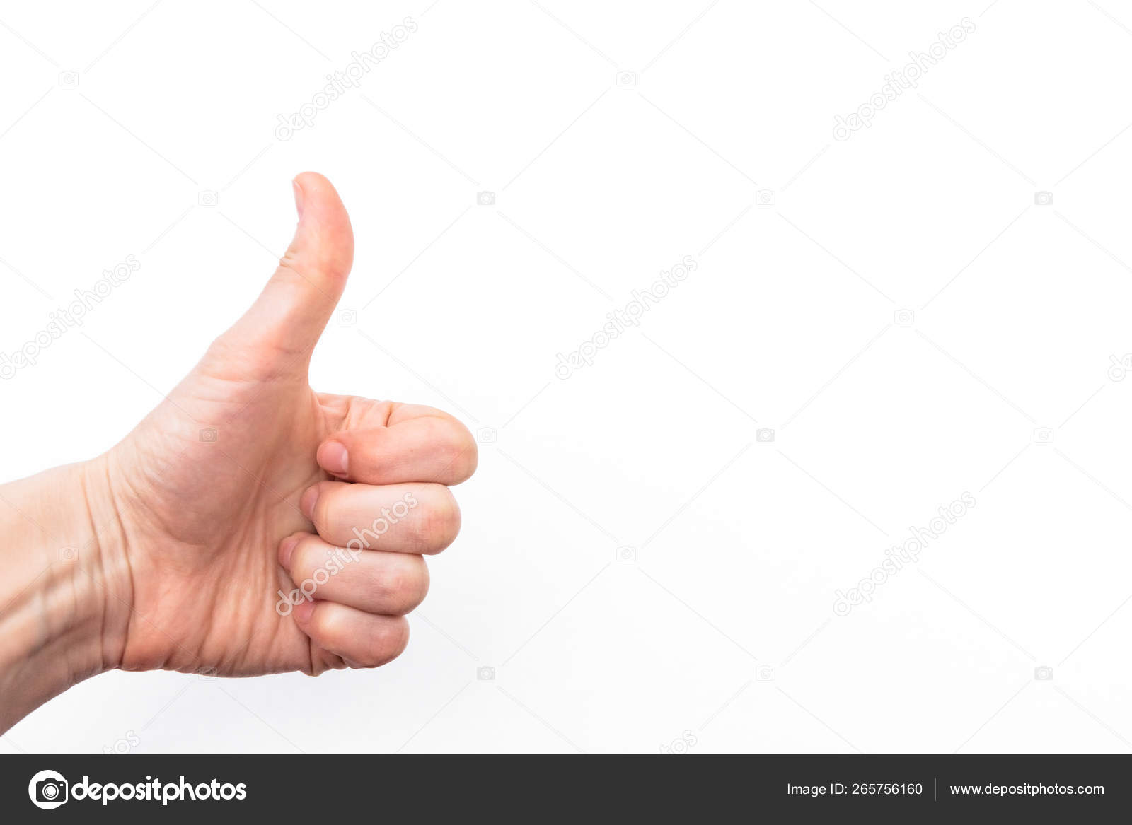 Female hand on white background showing the symbol that all is well ...