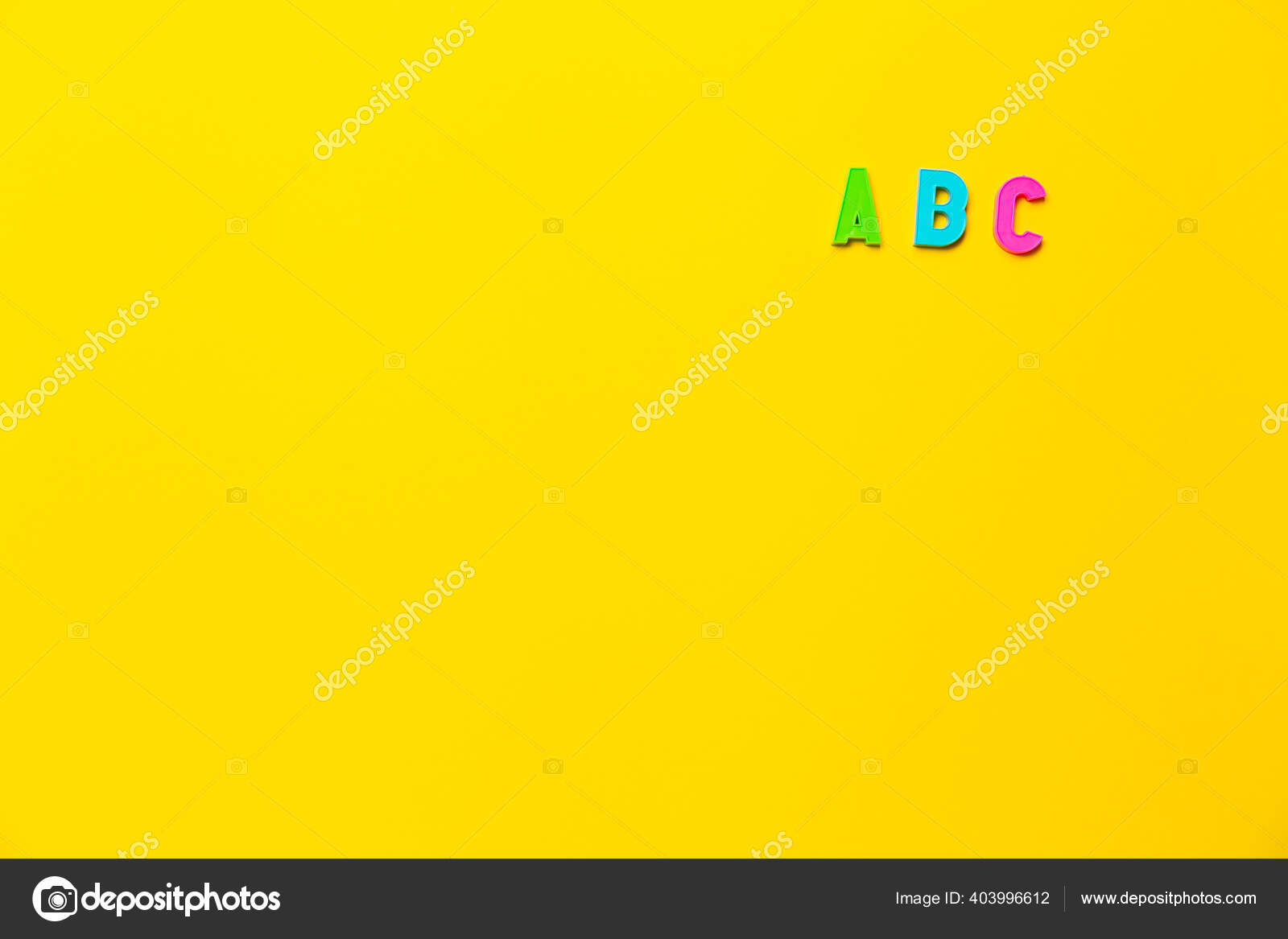 Multicolored Letters Alphabet Yellow Background Learning Foreign ...