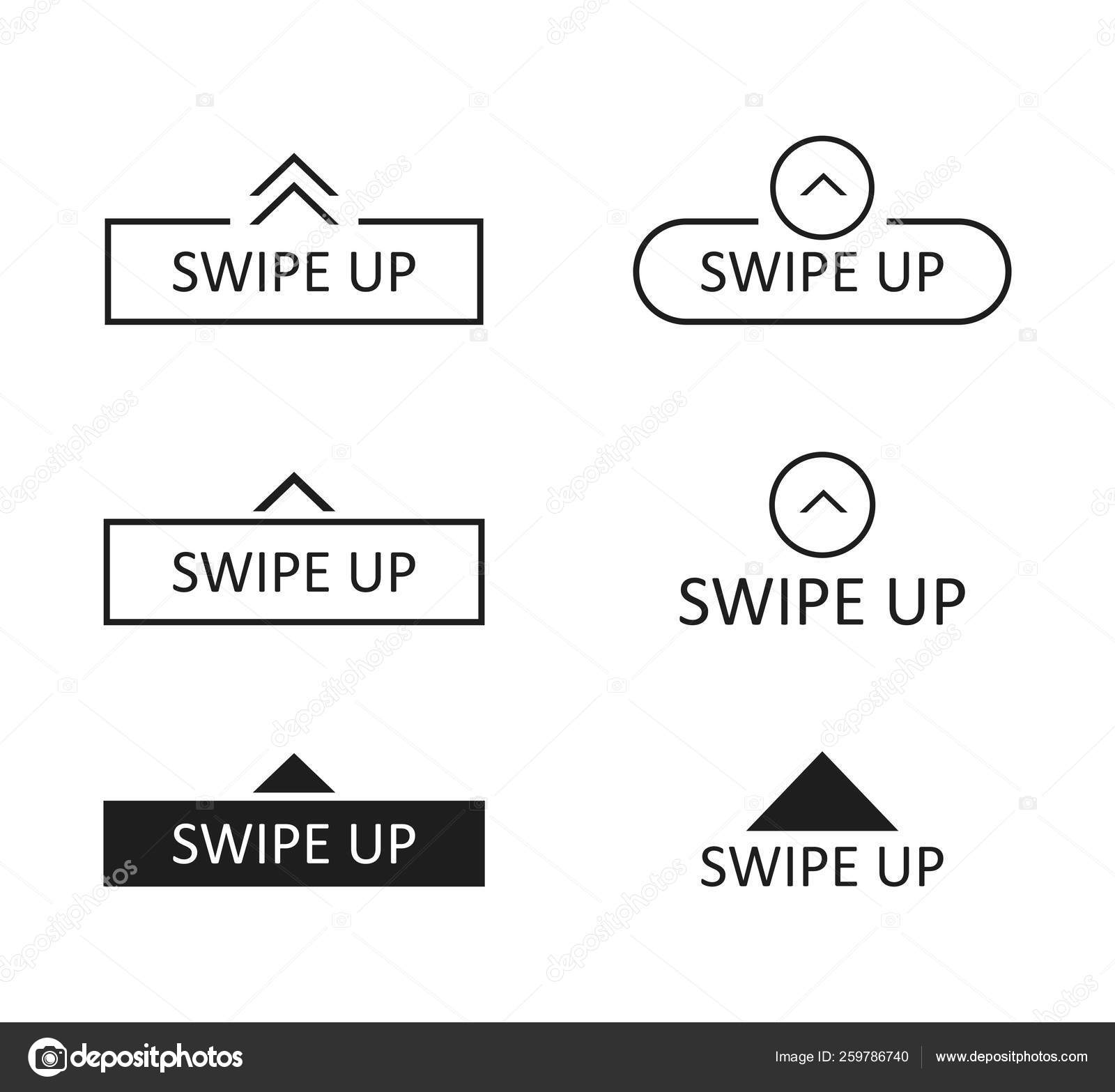 Swipe up icon set isolated on background for social media stories ... Swipe up icon set isolated on background for social media stories ...