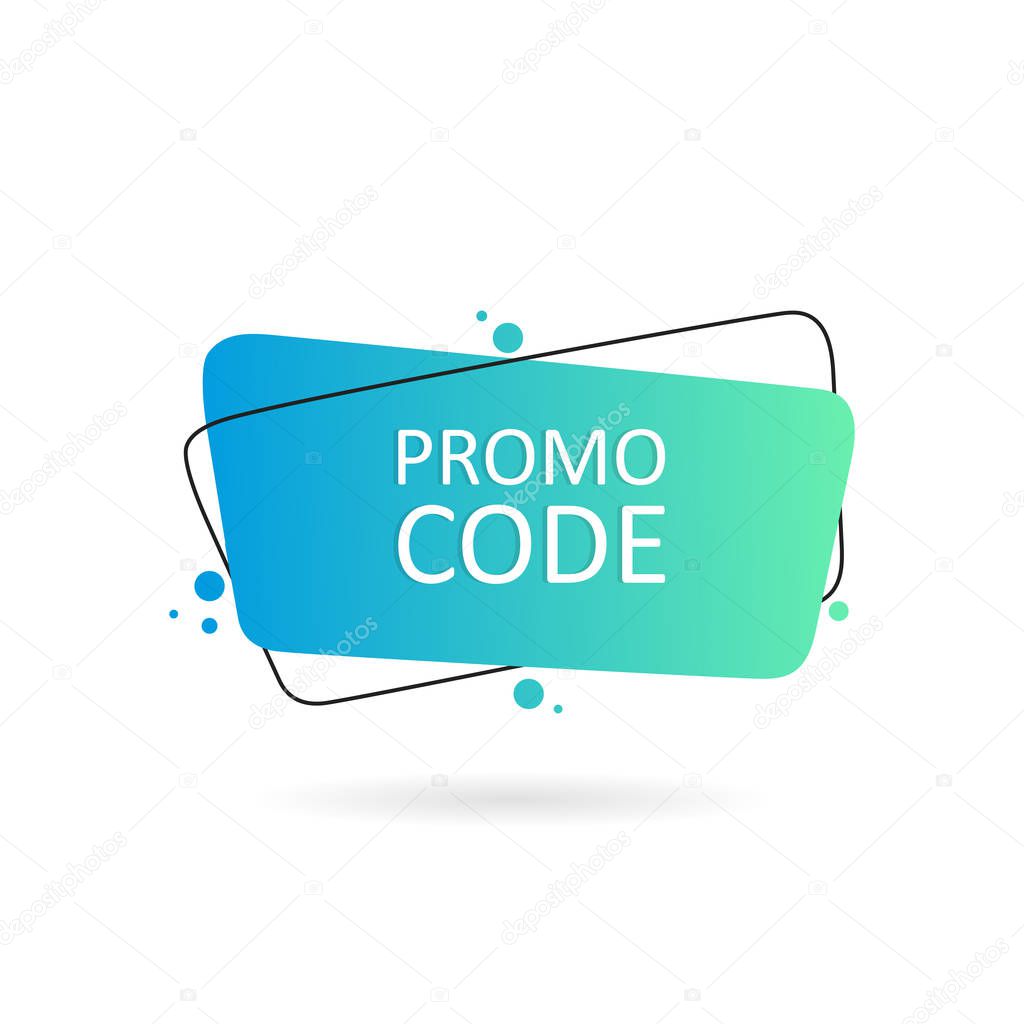 Código promocional, código de cupón. Banderas geométricas dibujadas a ...