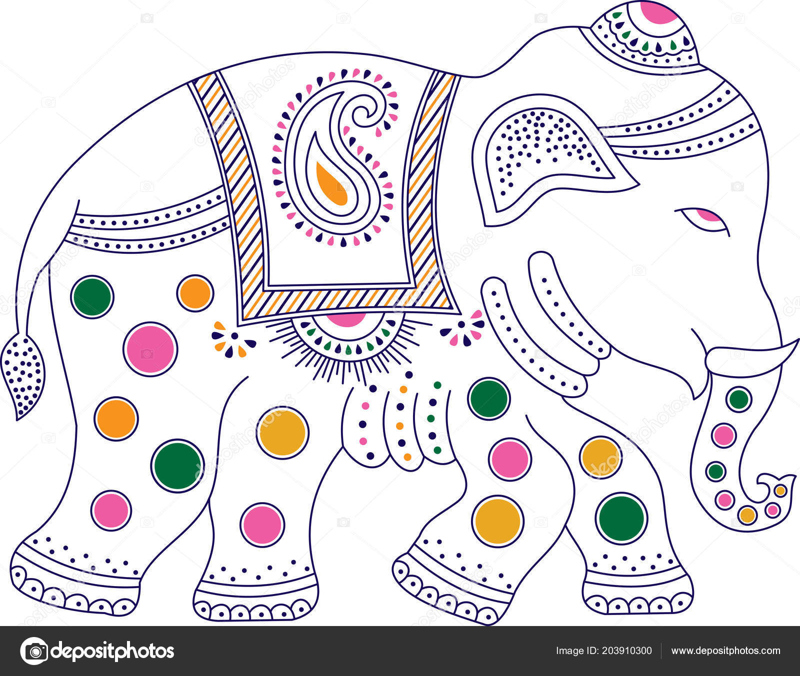 Colorful Tribal Elephant