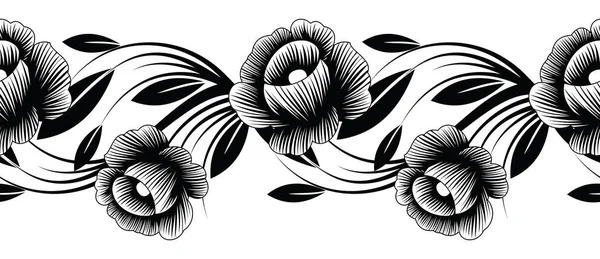 Design Black And White Pattern Flower Border | Best Flower Site
