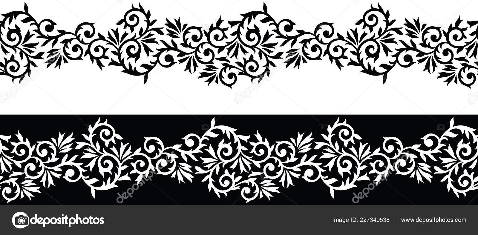 Vintage Flowers Vector Border