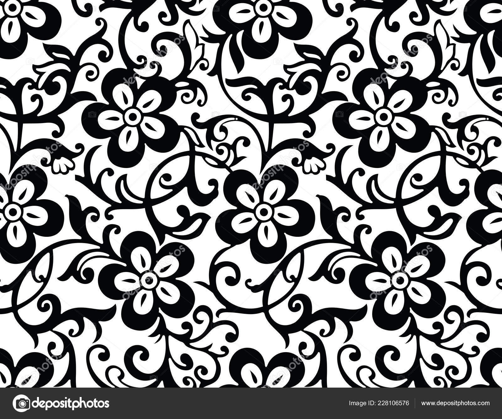 Seamless Black White Floral Pattern Stock Vector Image by ©malkani ... Seamless Black White Floral Pattern Stock Vector Image by ©malkani ...