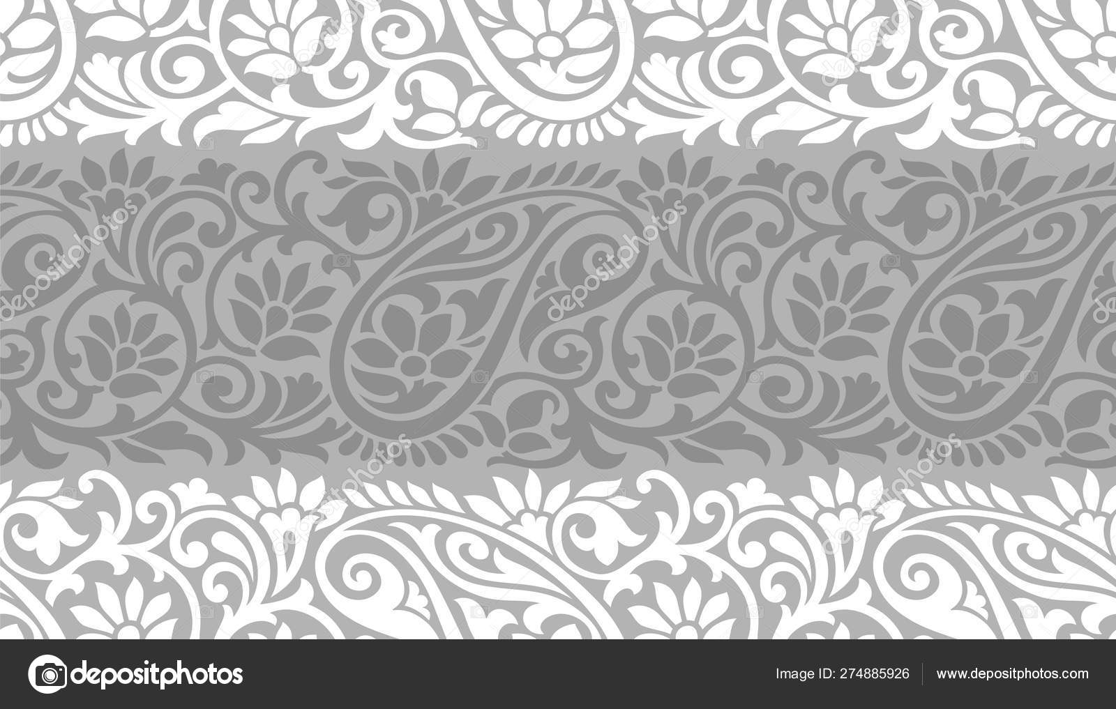 Seamless gray traditional indian paisley pattern Stock Vector Image by ...
