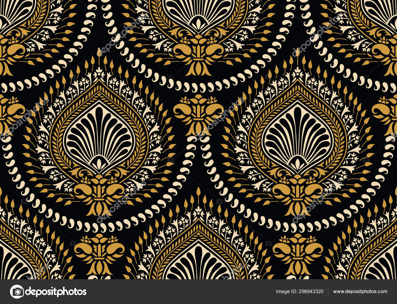 Traditional seamless indian damask pattern Stock Vector Image by ...