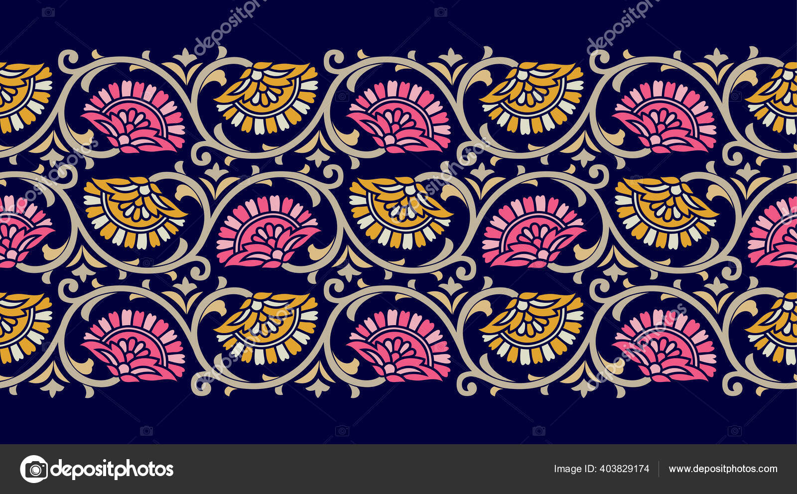 Seamless Vector Floral Border Design Stock Vector by ©malkani 403829174