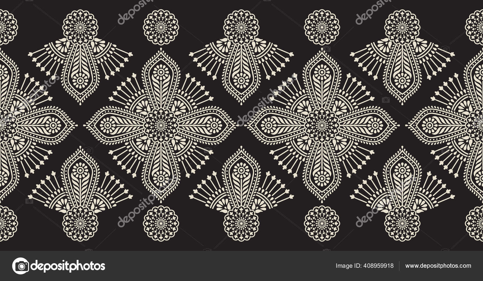 Seamless Vintage Floral Border Design Stock Vector Image by ©malkani ...