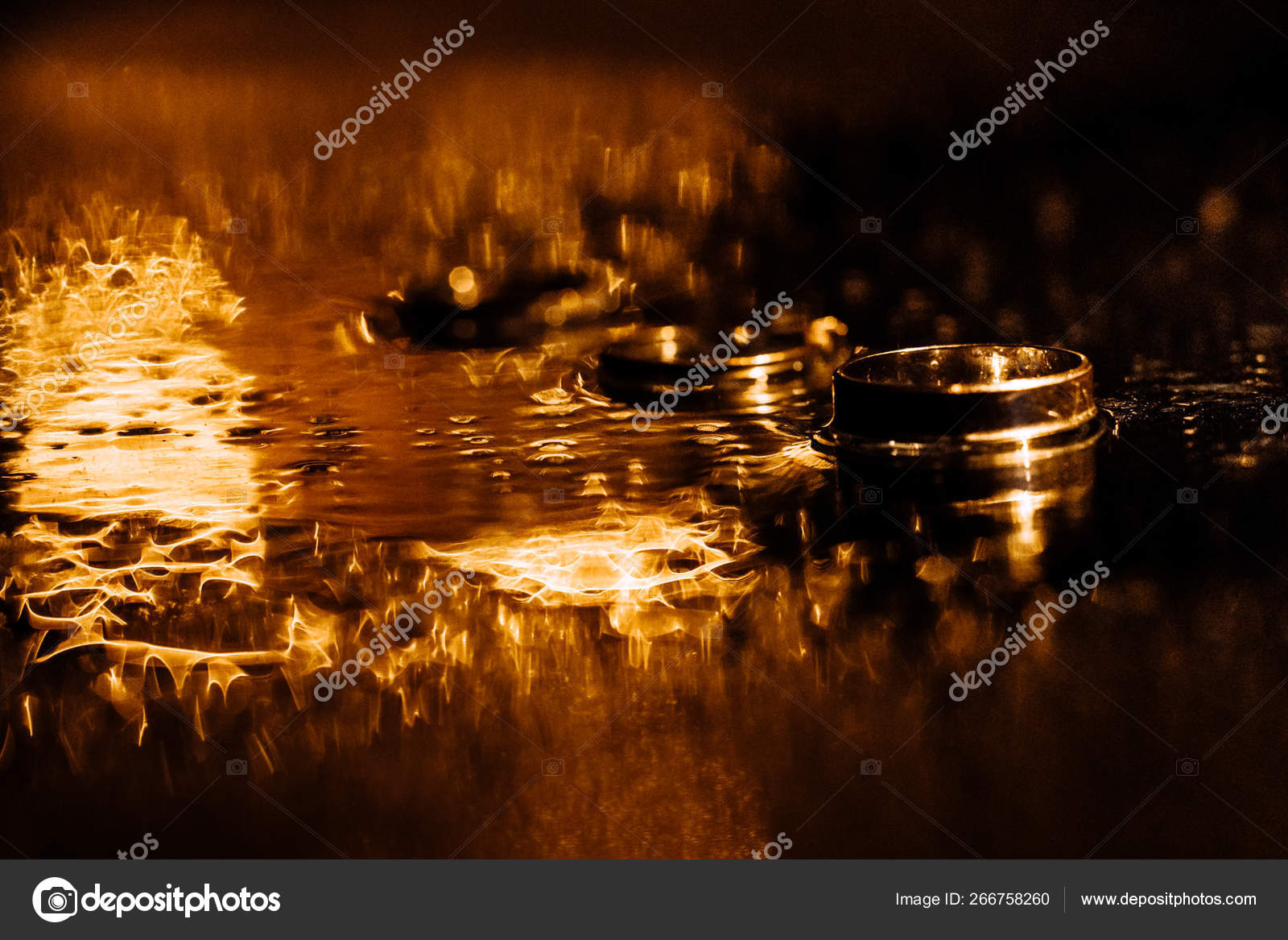 Beautiful Wedding Rings Wet Background Close Stock Photo by ©SHUNEVICH ...