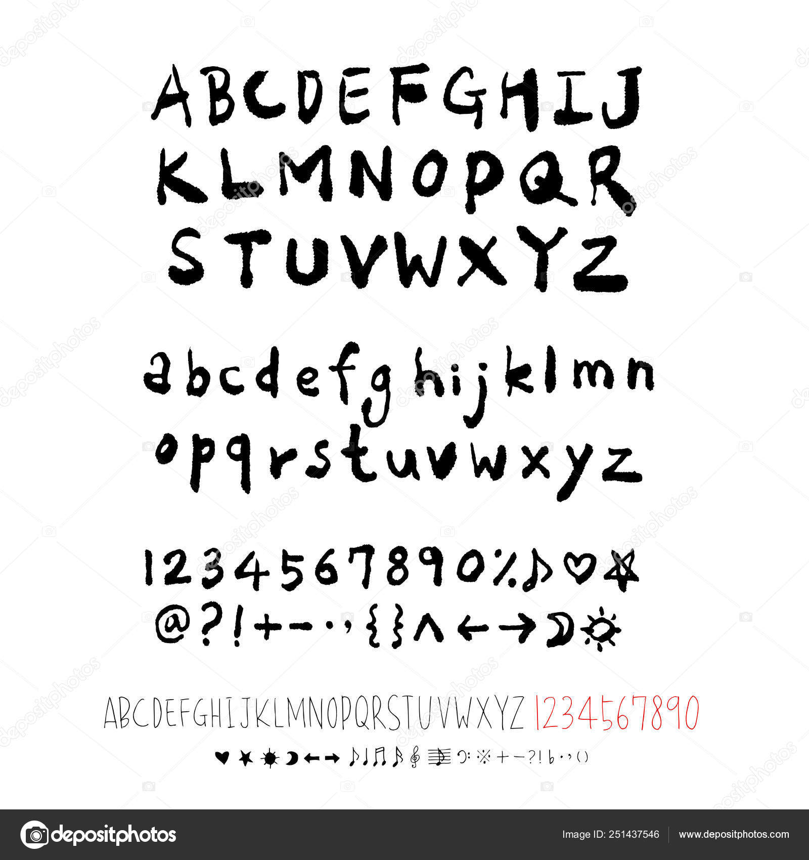 Vector Fonts Handwritten Calligraphy Stock Vector Image by ...