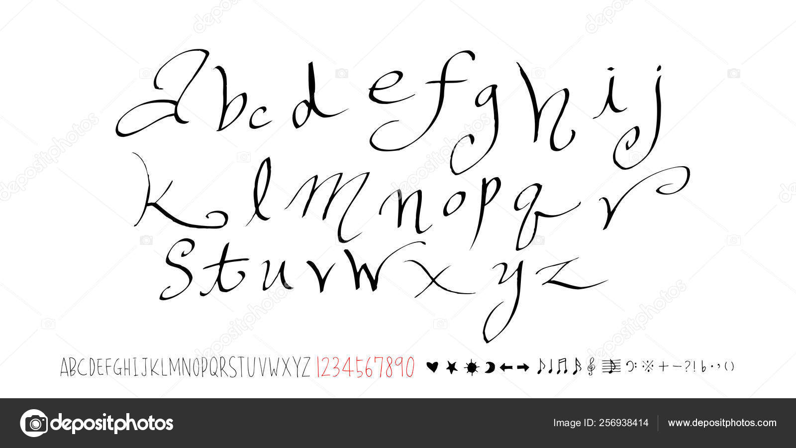 Vector Fonts Handwritten Calligraphy Stock Vector by ©hiphopseohwa ...