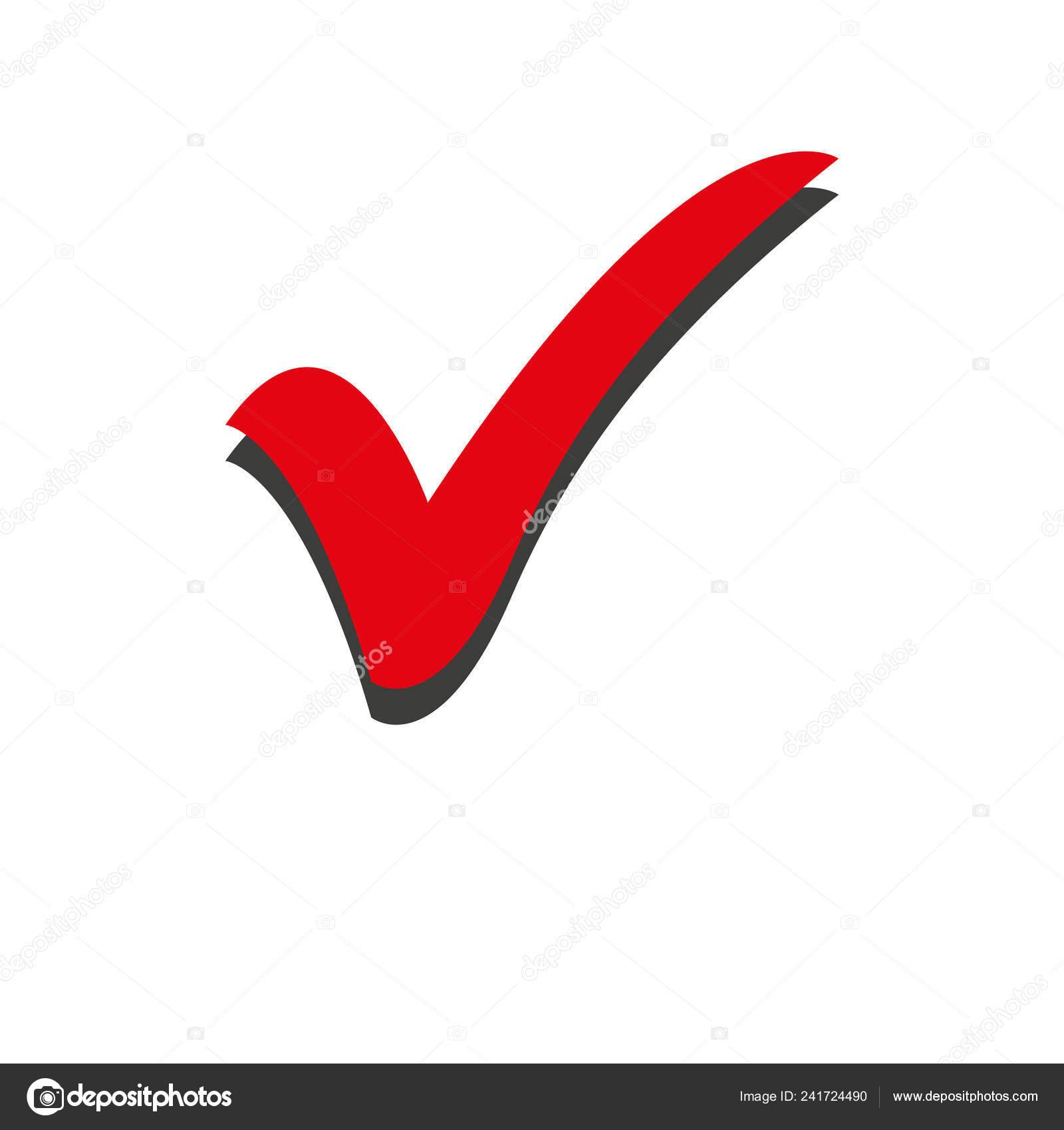 Ikon Tanda Centang Merah Simbol Klik Berwarna Merah Ilustrasi Vektor ...