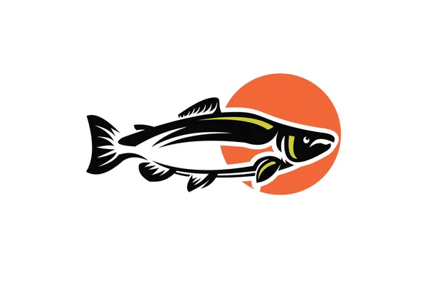 SALMON FISH LOGOTYPE, elegant salmon logo for company - Stock Image ...