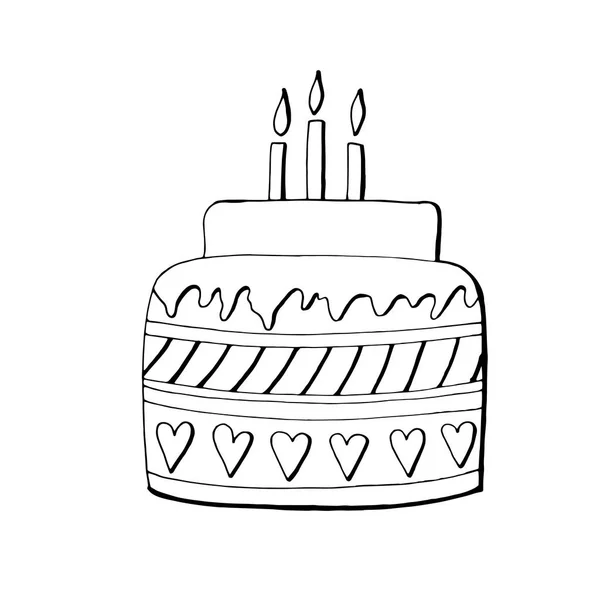 Grafika wektorowa Urodzinowy tort rysunek, Urodzinowy tort rysunek ...
