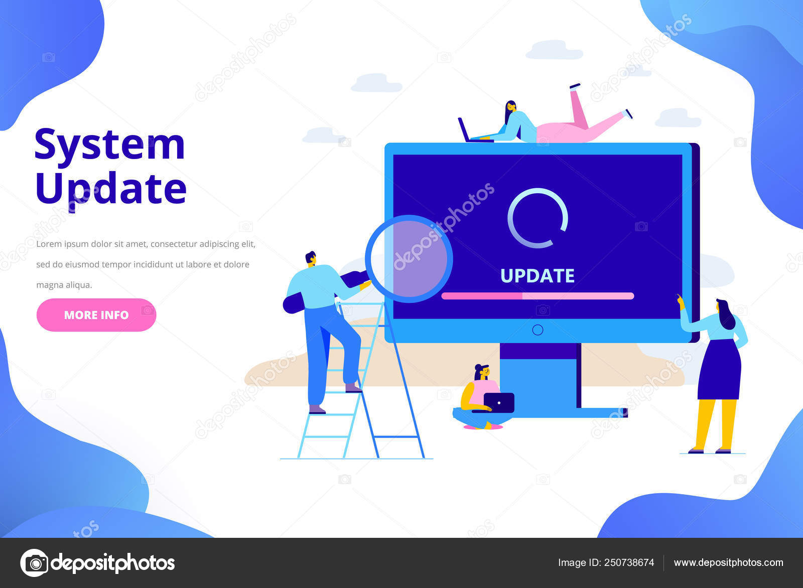 System Update Vector Illustration Concept Desktop Computer Update ... System Update Vector Illustration Concept Desktop Computer Update ...