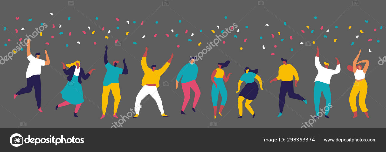 Young People Dancing Have Fun Party Celebration Event Friendship ...