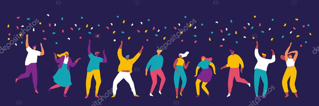 Young People Dancing Have Fun Party Celebration Event Friendship ...