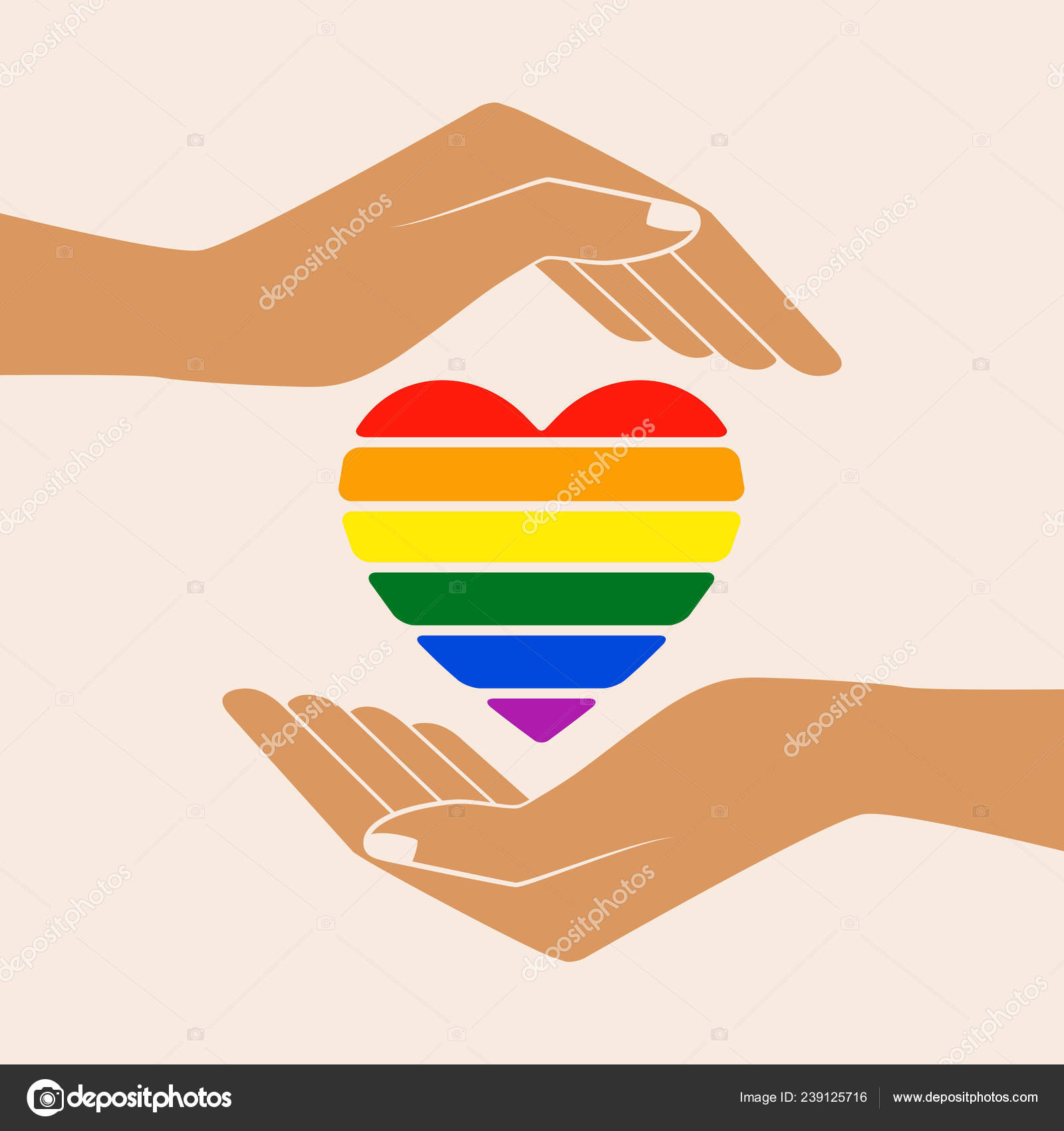 Hands Heart Rainbow Lgbt Heart Love Love Pride Slogan Lgbt — Stock