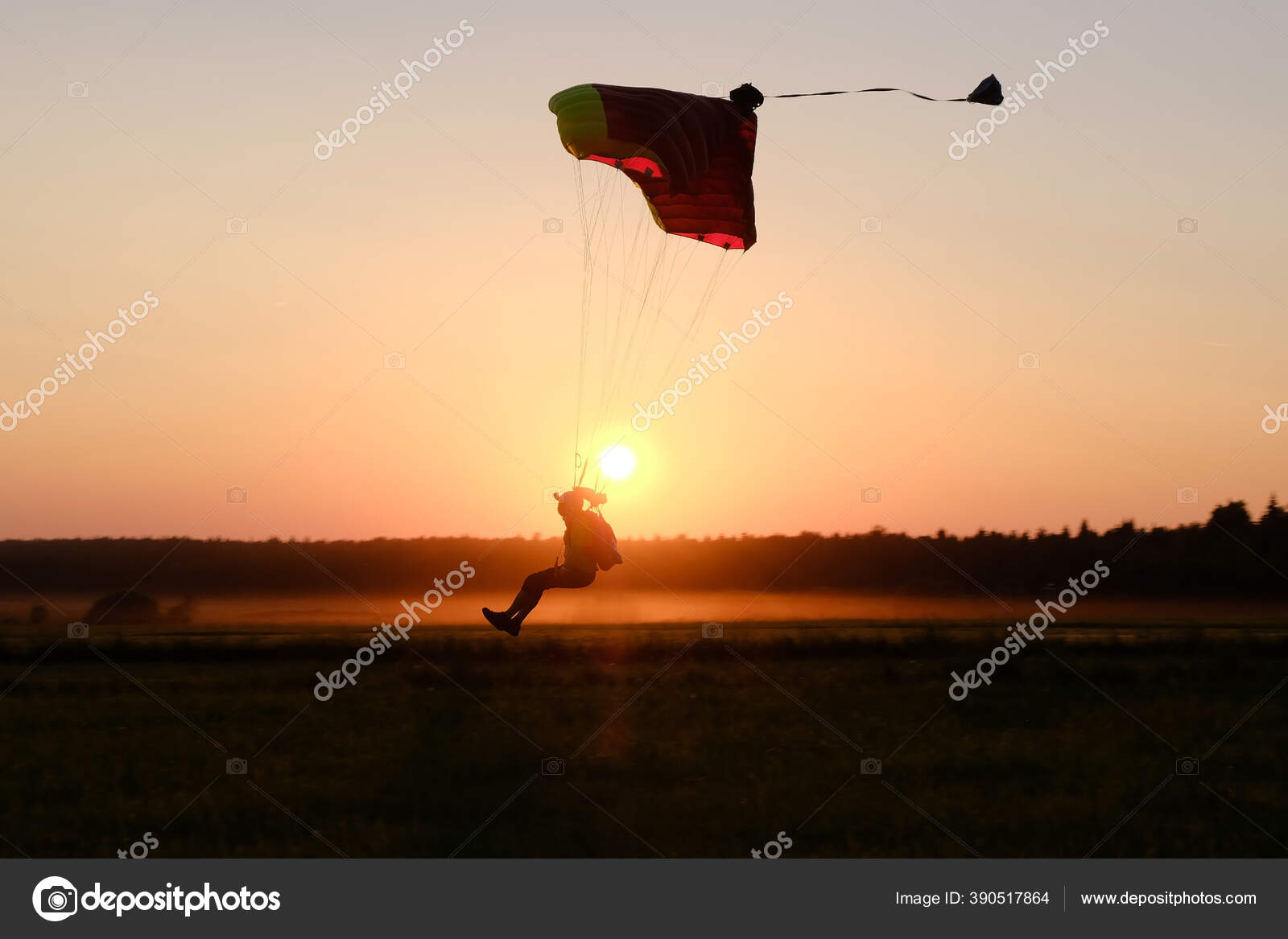 Skydiving Solo Sunset