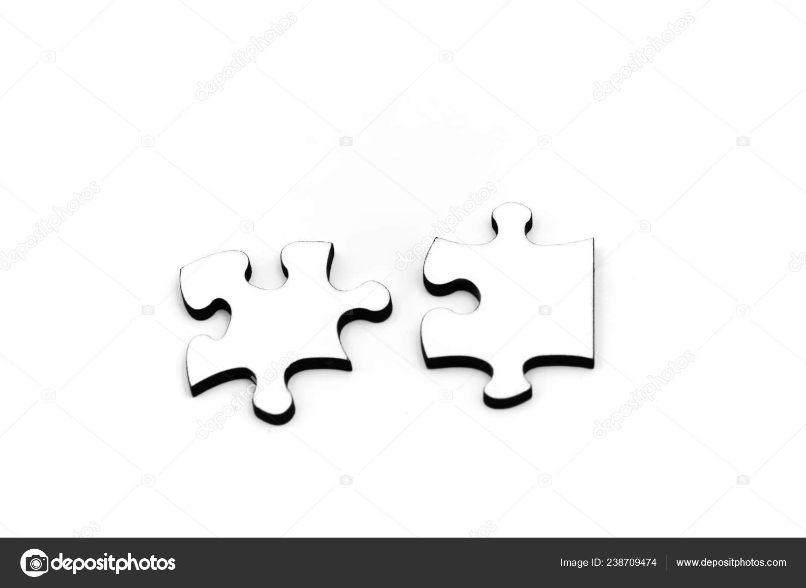 Two Connected Jigsaw Puzzle Pieces White Background — Stock Photo ...
