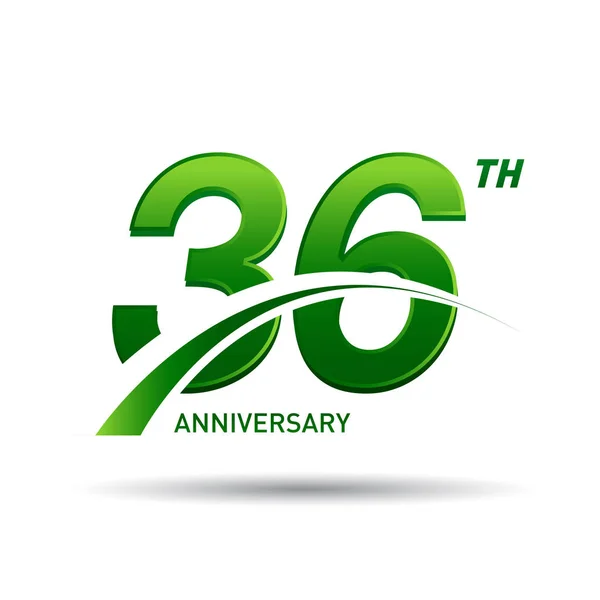 Years Green Anniversary Logo Decorative Background Stock Vector by ...