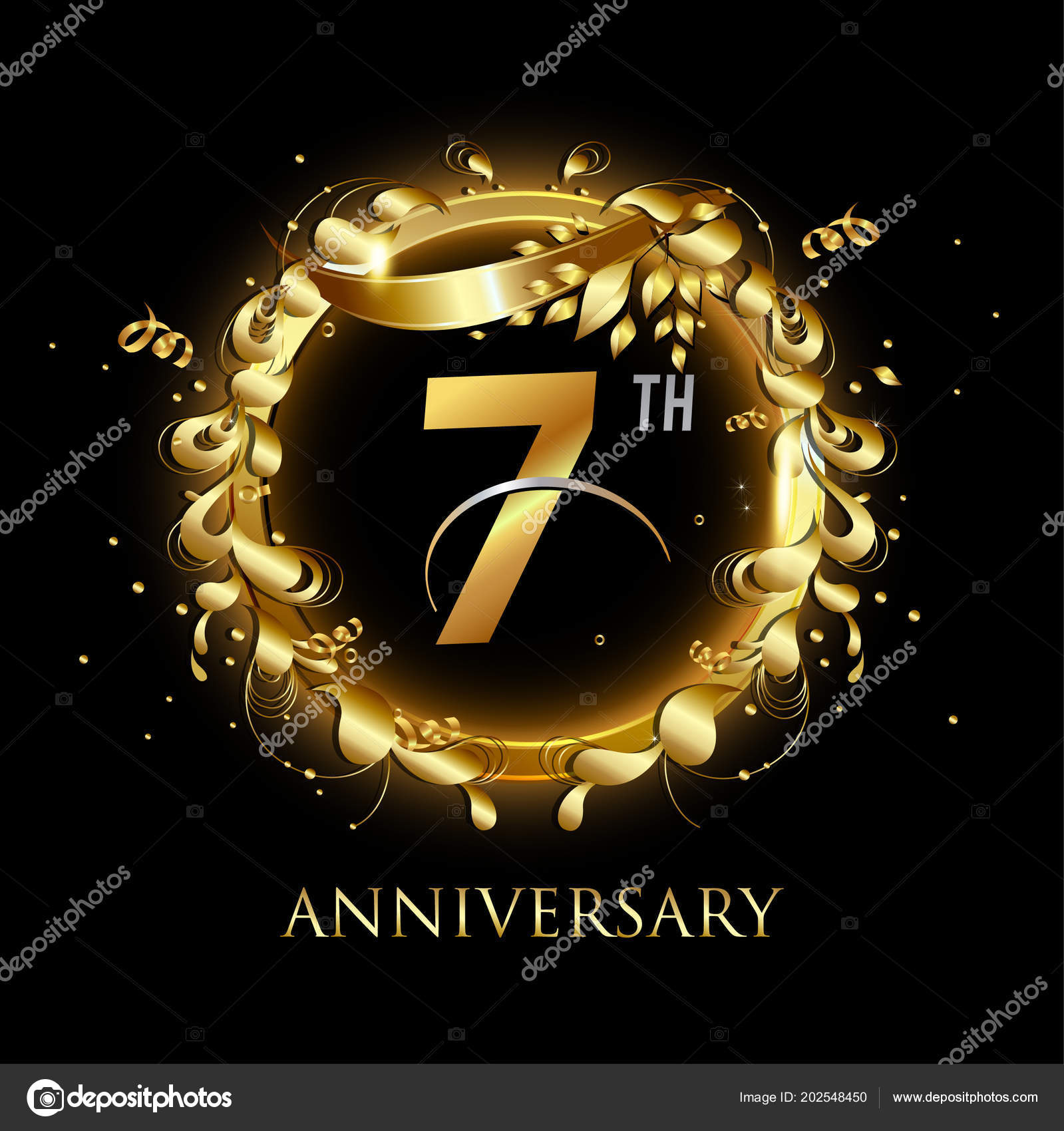Years Golden Anniversary Logo Decorative Background Stock Vector by ...