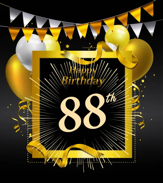 88 years anniversary. Happy birthday logo, decorative background ...