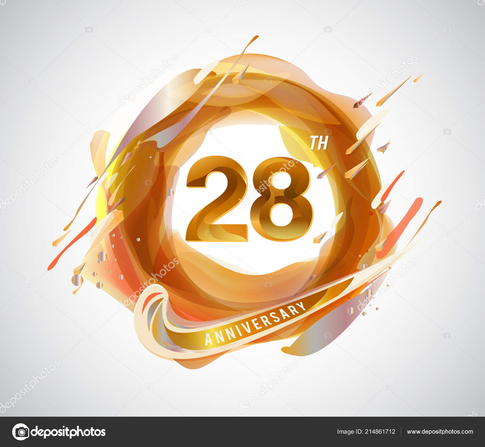 Years Golden Anniversary Logo Decorative Background Stock Vector by ...