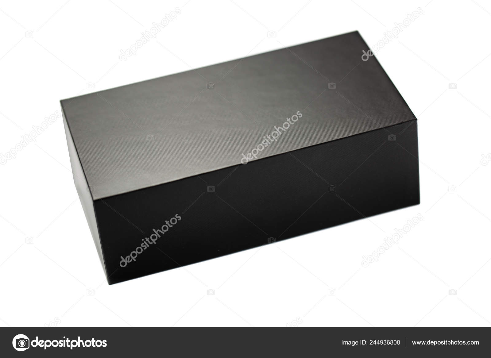 Closed Black Box Textured Cardboard White Background Isolated Stock ...