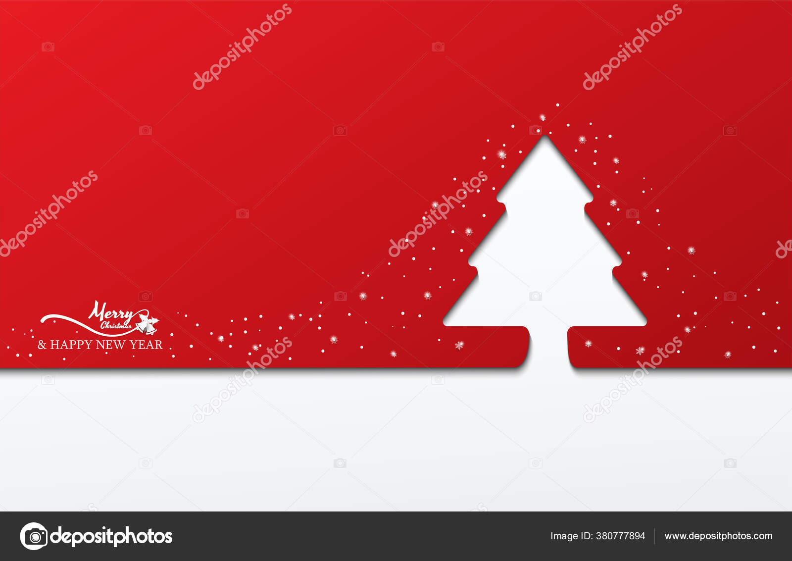 Red Background White Christmas Tree Sale White Snowflake Red Background ...