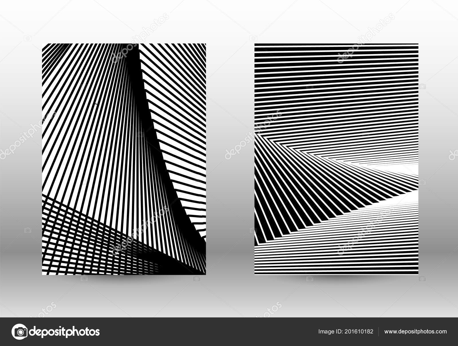Set of abstract patterns with distorted lines. Stock Vector Image by ...
