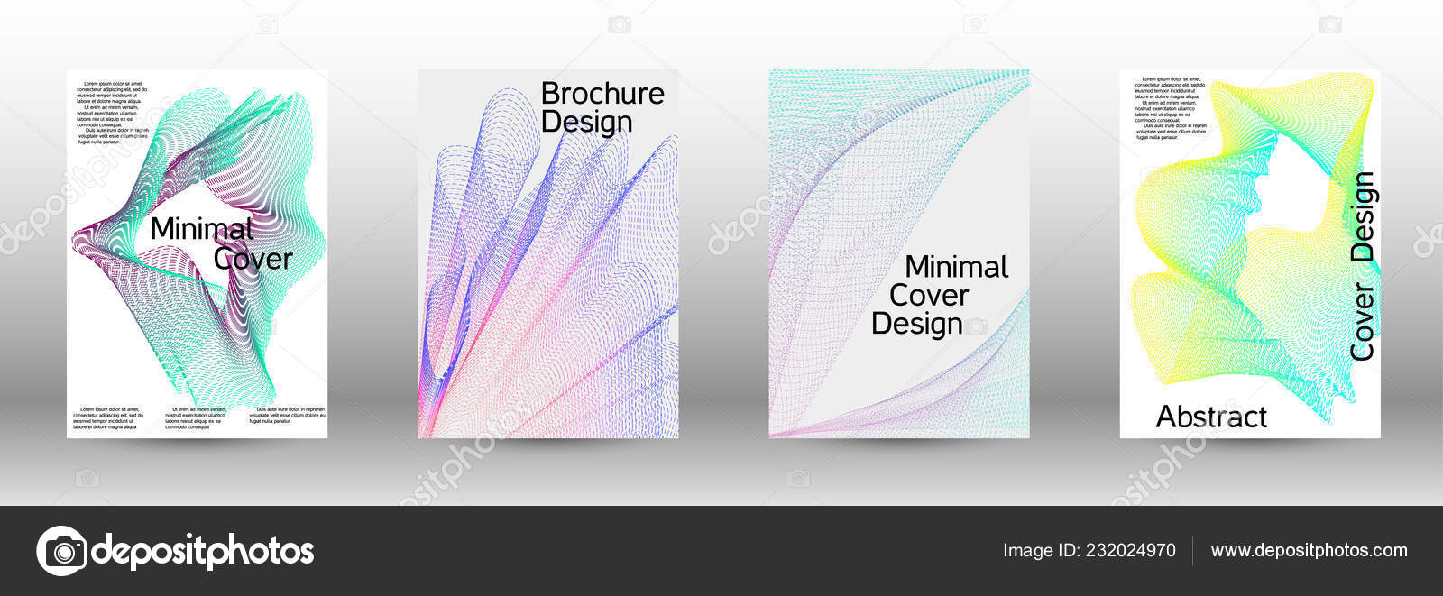 Minimal vector cover design with linear waves. Stock Vector by ...