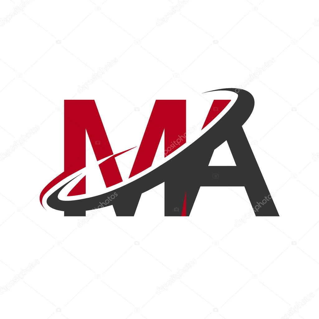 ilustración vectorial de letras rojas y negras ma 2023