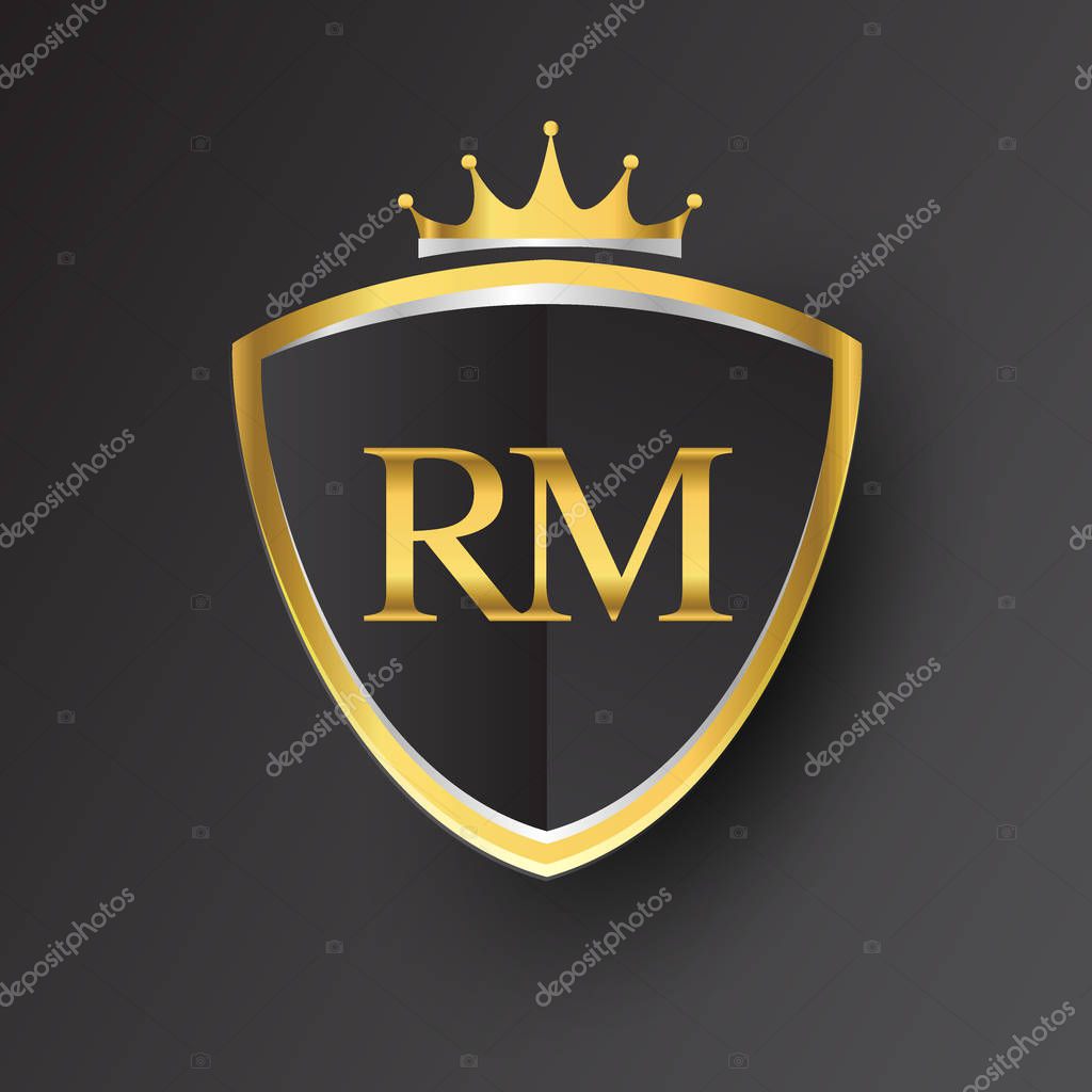 vector ilustración de letras doradas rm 2024