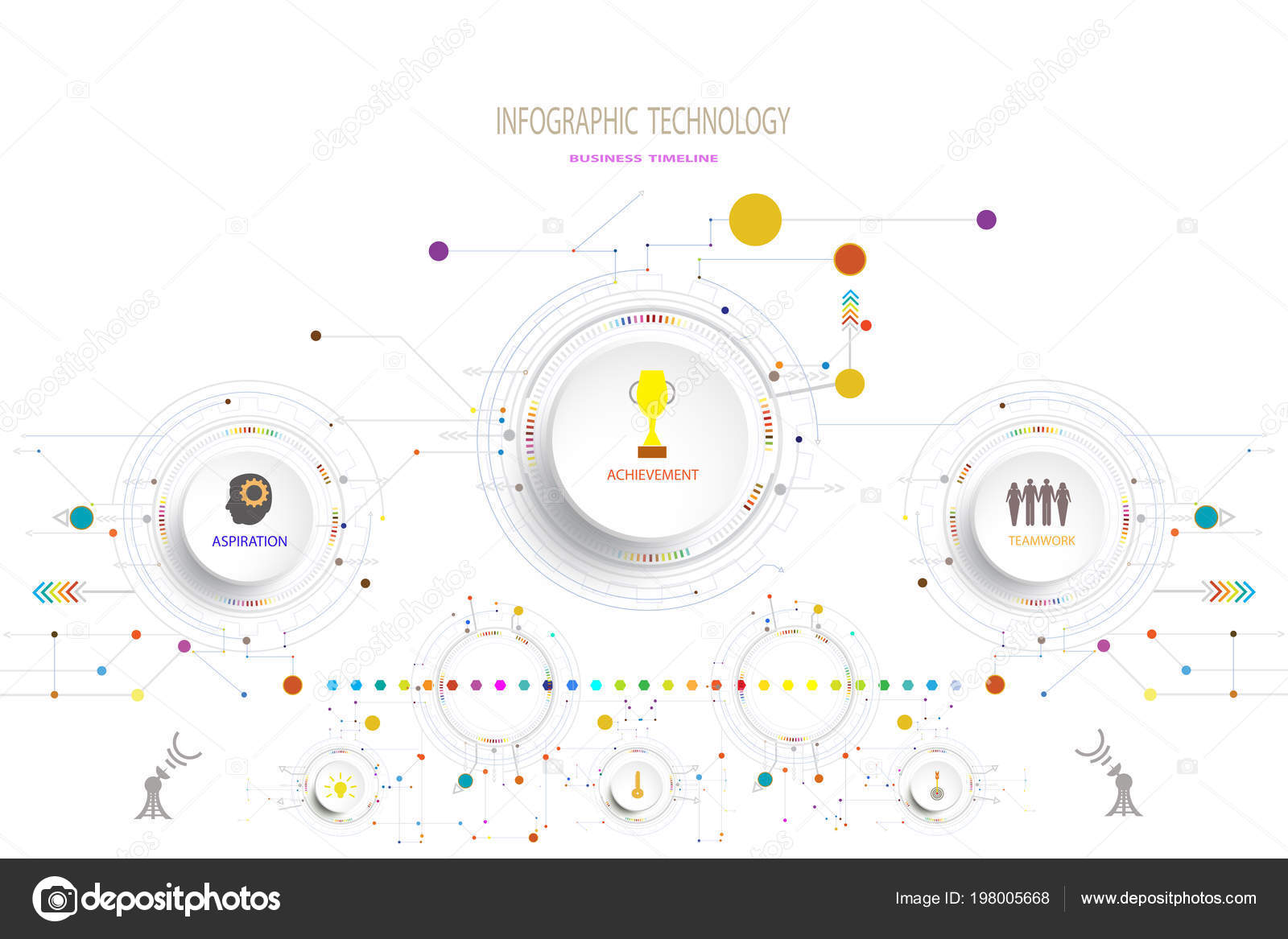 Vector Infographic Business Timeline Technology Template Integrated ...