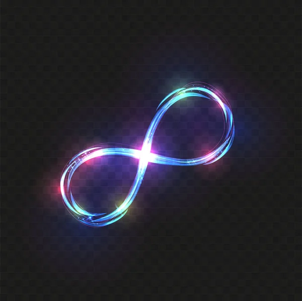 Purple shining infinity symbols. Blue and violet bright signs. Dynamic ...