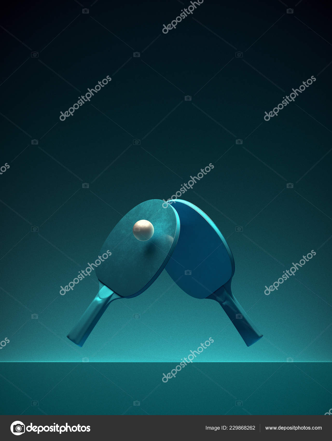 Two table tennis or ping pong rackets and ball tournament poster design ...